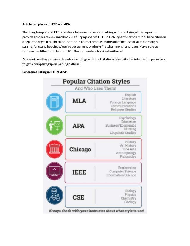What is the difference between apa and ieee format of writing