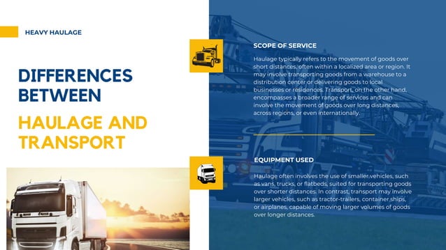 What is the difference between haulage and transport.pptx | Logistics ...