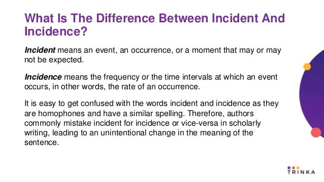 What Is The Difference Between Incident And Incidence?
