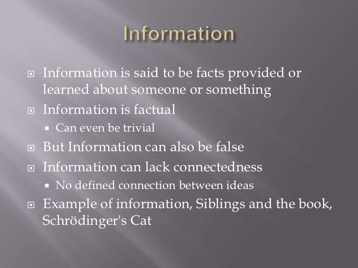 What is the difference between knowledge and information