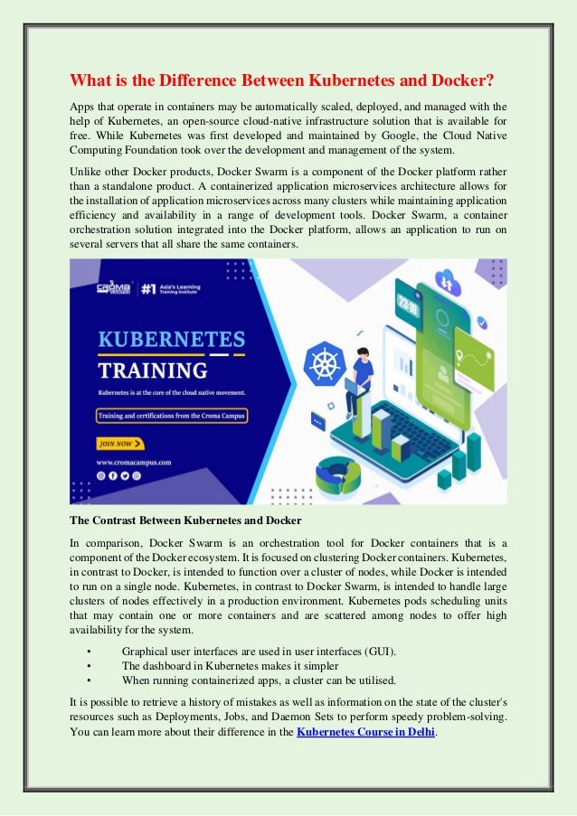 What Is The Difference Between Kubernetes And Docker Pdf