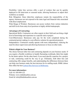 What is the difference between labor hire and contracting_RMK Labour ...