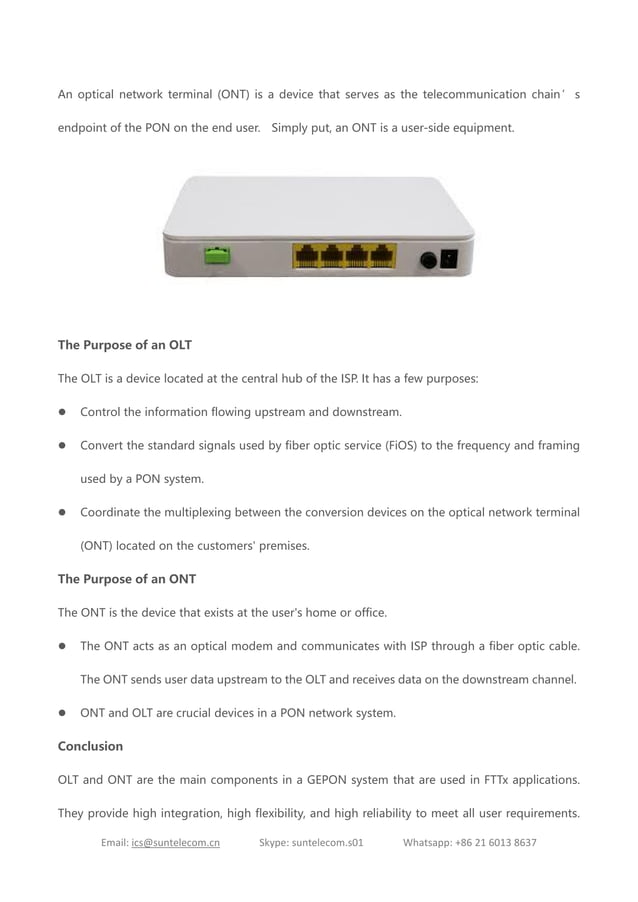What is the Difference Between OLT and ONT | PDF | Computer Networking | Computing