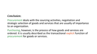 What Is The Difference Between Procurement and Purchasing? | PPTX