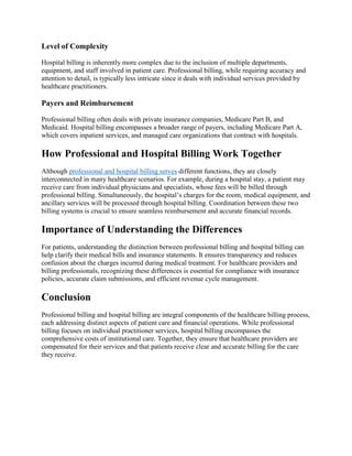 What is the difference between professional billing and hospital ...
