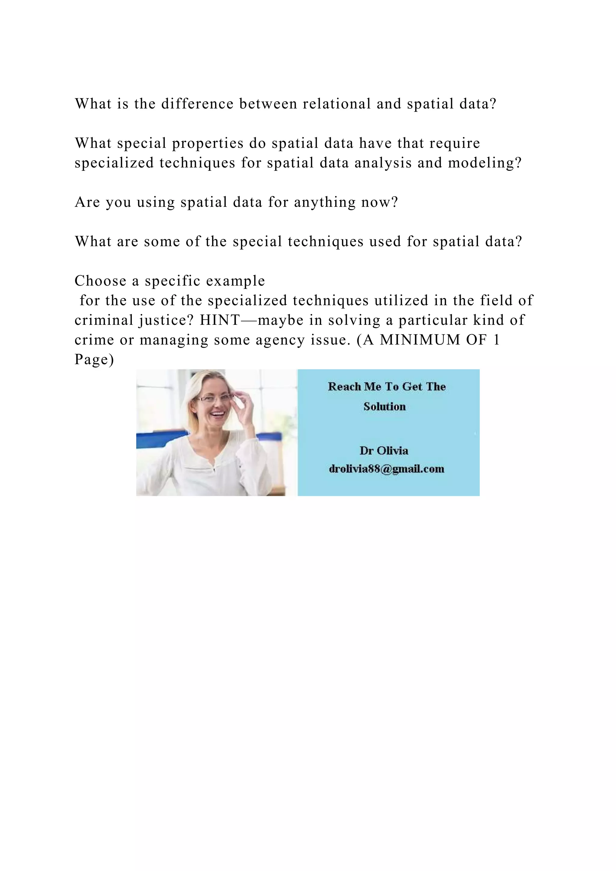 What Is The Difference Between Relational And Spatial Datawhat Docx
