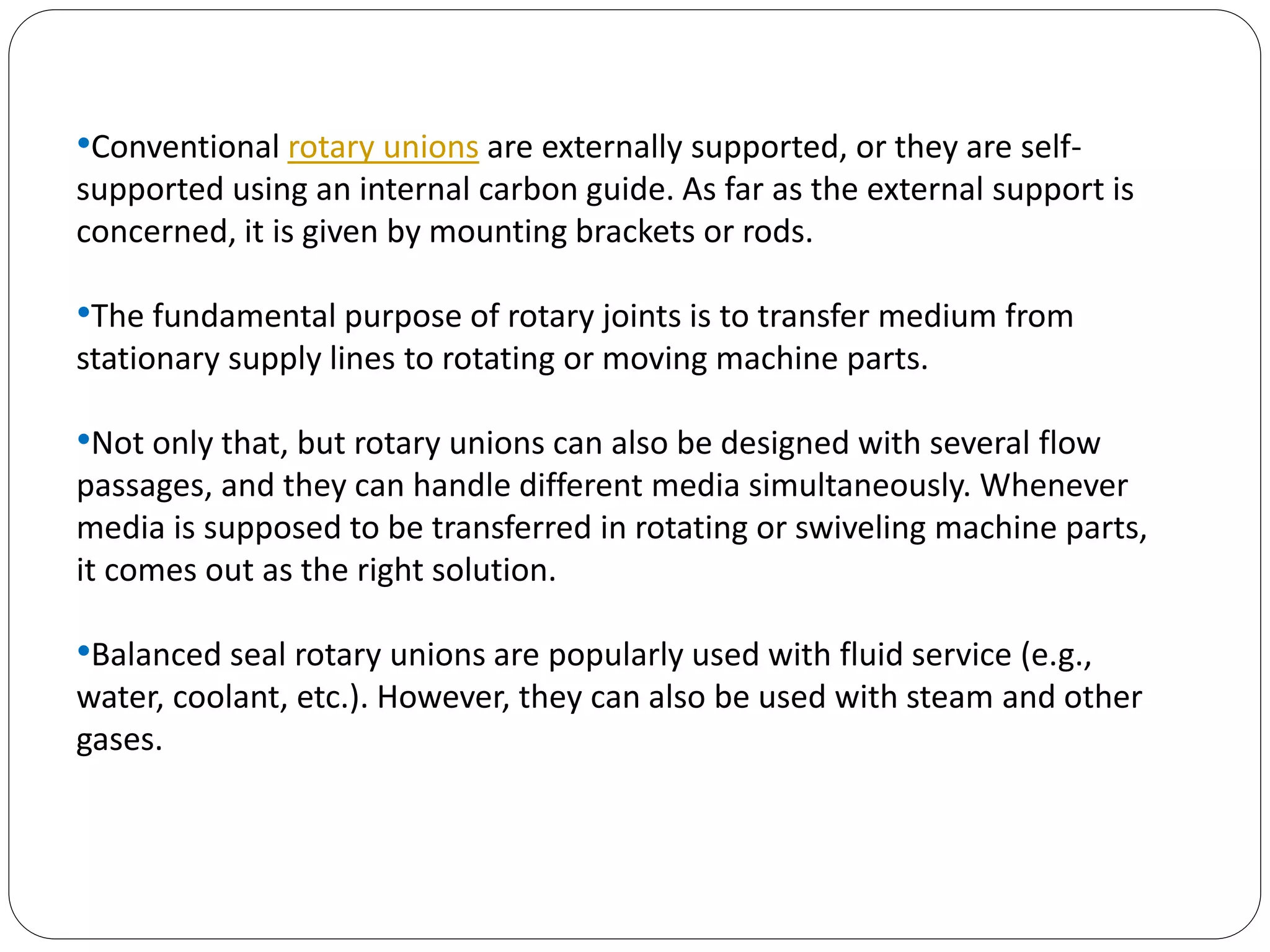 What is the difference between Rotary Joints and Rotary Unions.pptx