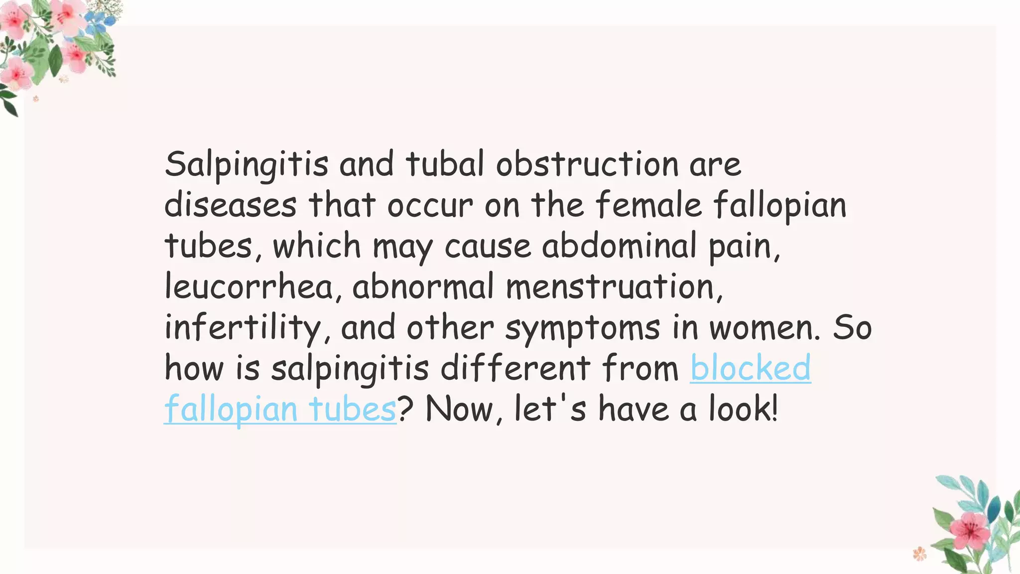 What is the Difference between Salpingitis and Blocked Fallopian Tubes ...
