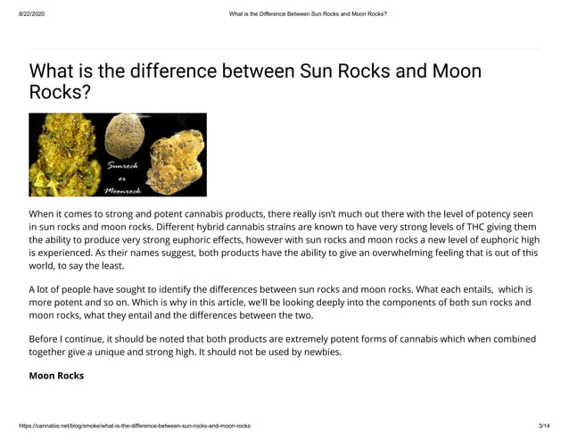 Marijuana Sunrocks or Moonrocks - What is the Difference? | PPT