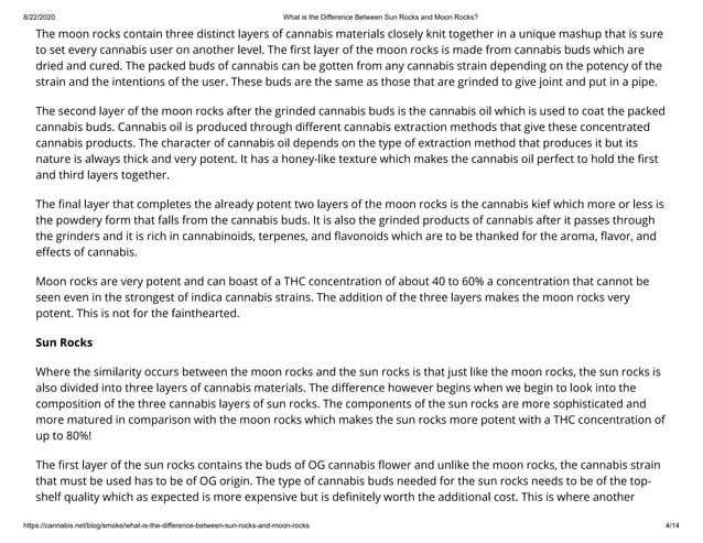 Marijuana Sunrocks or Moonrocks - What is the Difference? | PDF