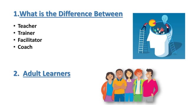 What is the difference between Teacher Trainer Facilitator Coach adult ...