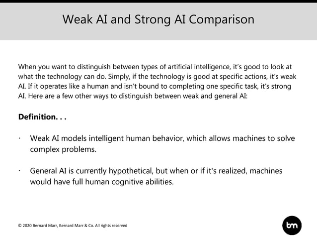 What Is The Difference Between Weak (Narrow) And Strong (General) Artificial Intelligence (AI ...
