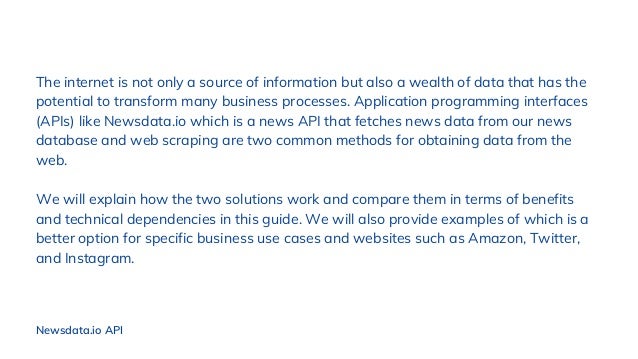 What is the difference between web scraping and api | PPT