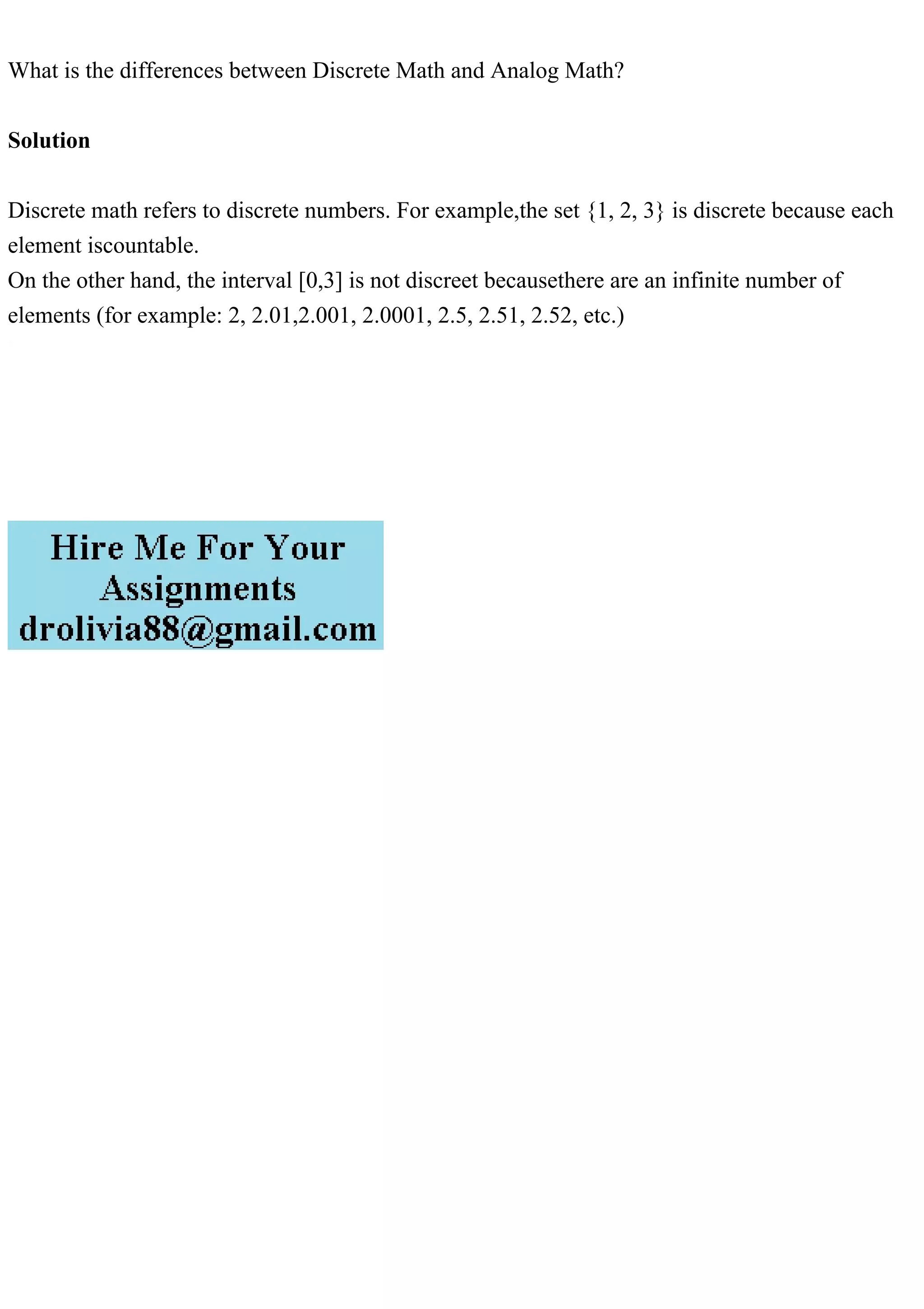 What is the differences between Discrete Math and Analog MathSo.pdf ...