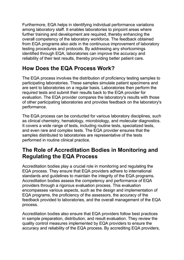 What is the EQA process.pdf | Standardized Testing | Educational Assessment