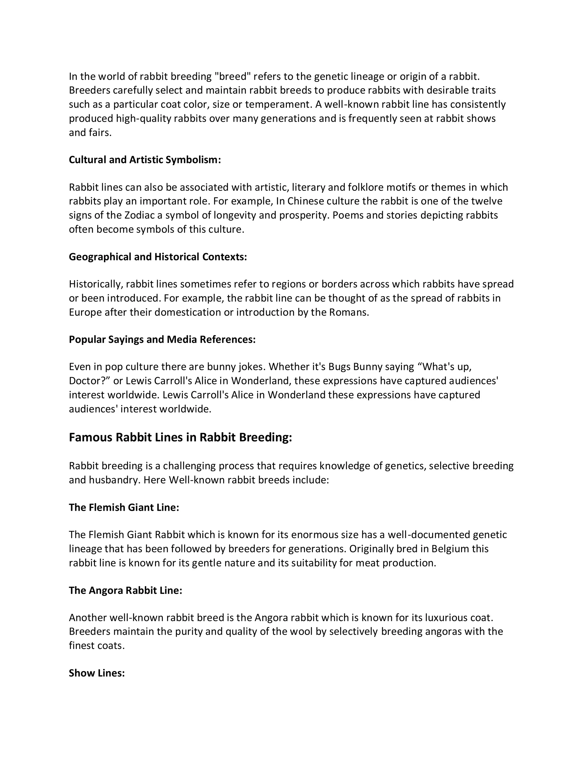 What is the Famous Rabbit Line: Geographical Famous Rabbit Line | PDF