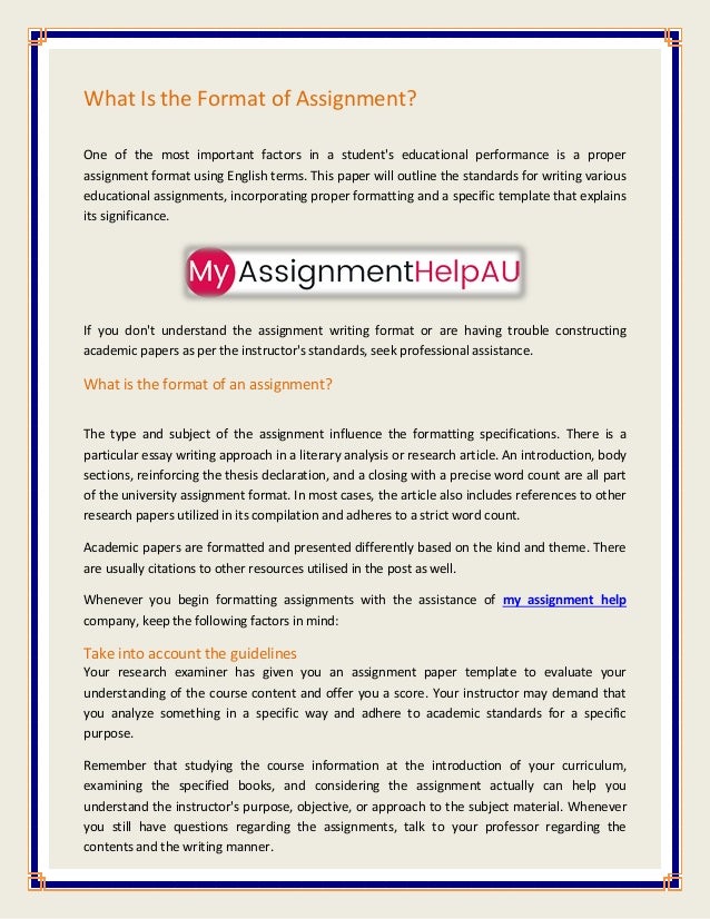 what-is-the-format-of-assignment