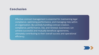 What is the function of contract management | PDF