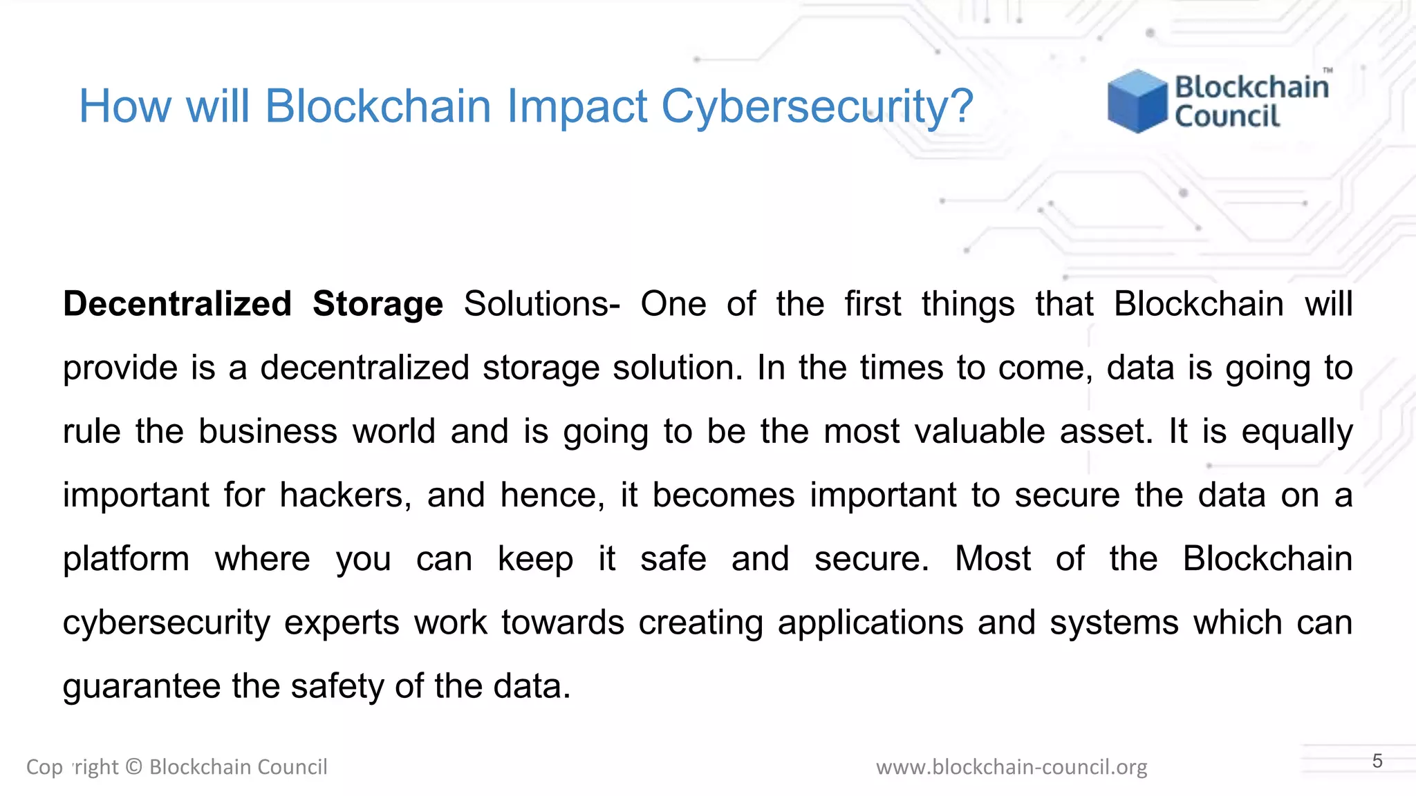 What is the future of blockchain in cybersecurity | PPT
