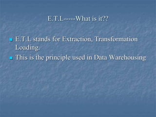 What is the future of etl tools like ab initio | PPTX