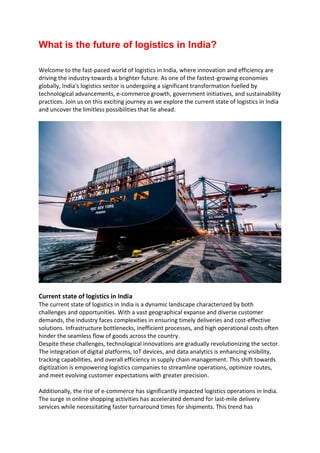 What is the future of logistics in India.pdf