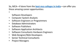 What is the future scope of MCA ? | PPT