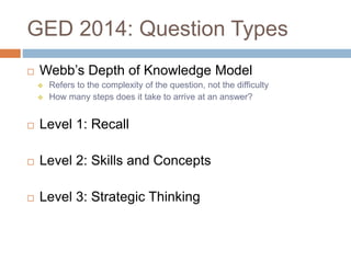 What is the GED? | PPTX | Educational Assessment | Education