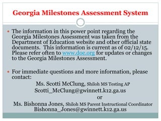 What is the Georgia Milestones Assessment System? | PPT