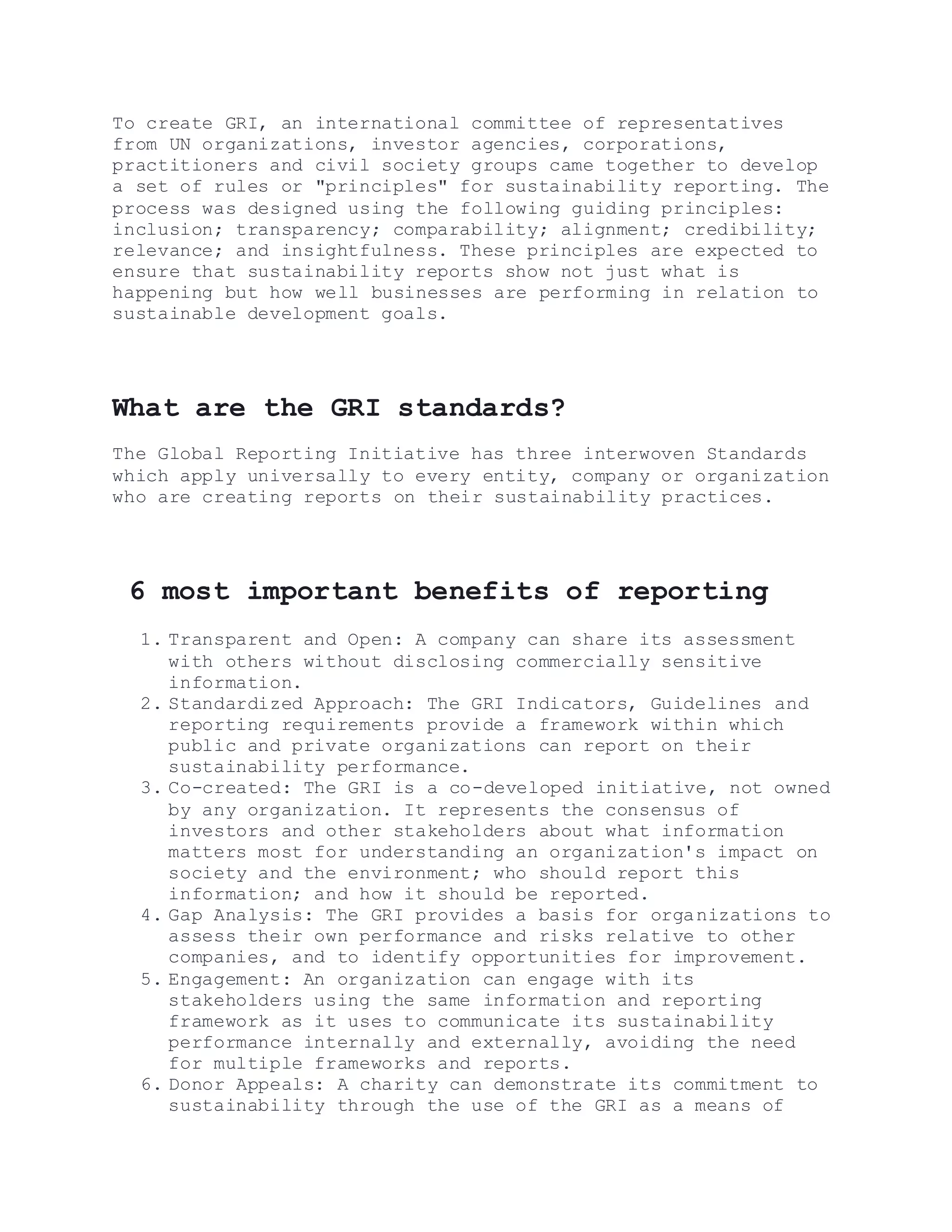 What is the global reporting initiative? | DOCX