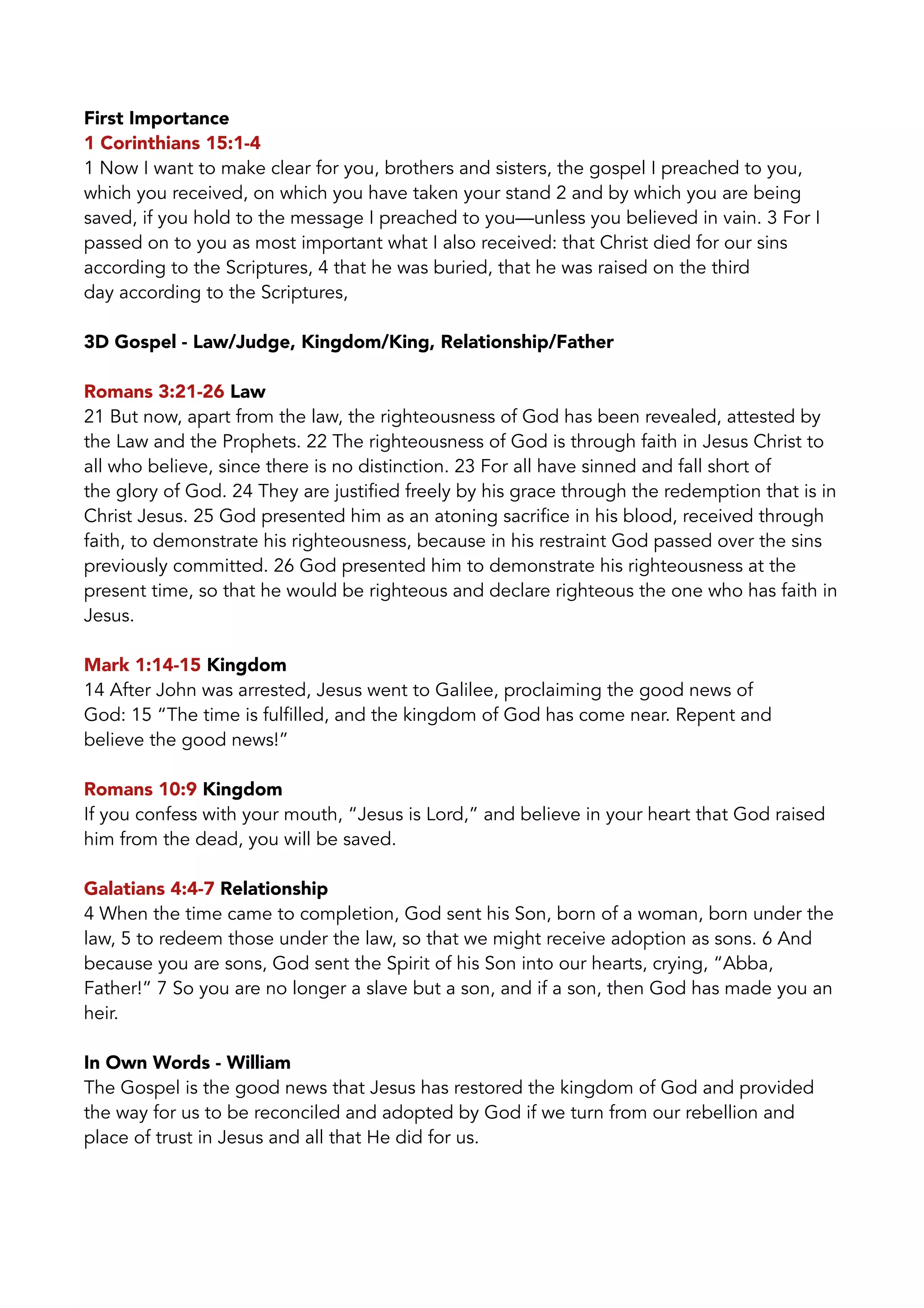 What is the Gospel Handout | PDF