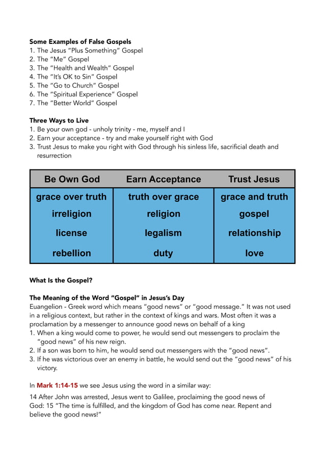 What is the Gospel Handout | PDF