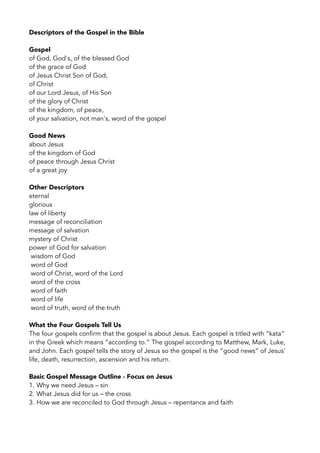 What is the Gospel Handout | PDF