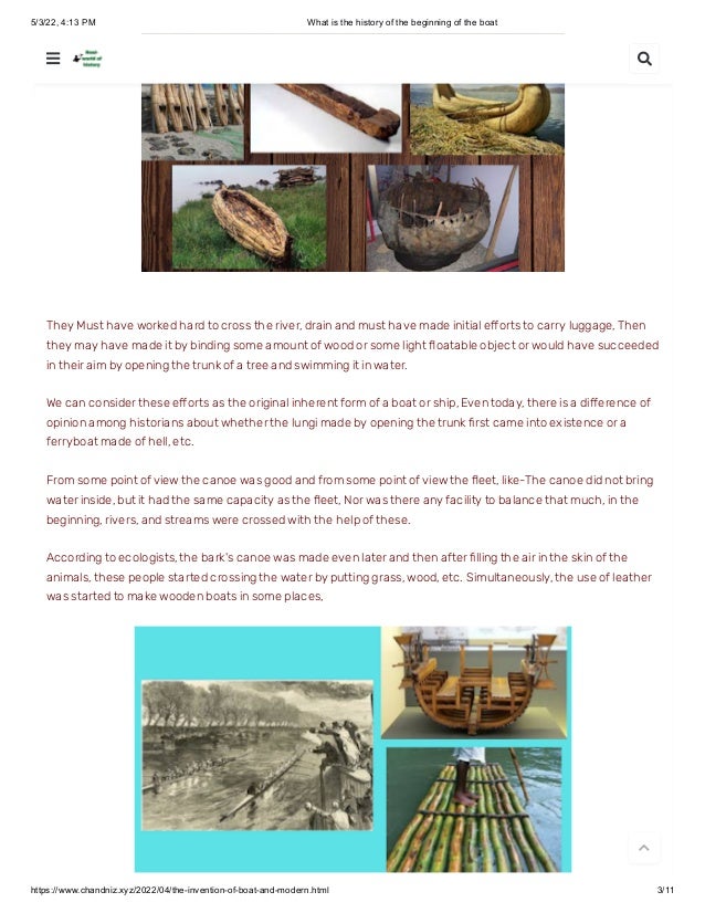 What is the history of the beginning of the boat.pdf