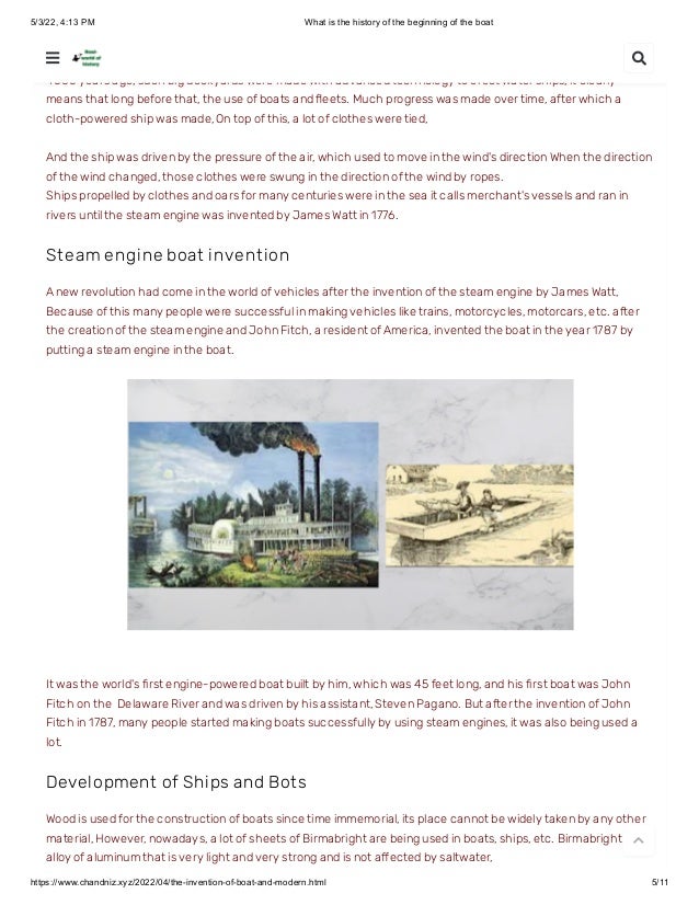 What is the history of the beginning of the boat.pdf