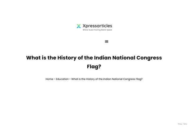 What is the History of the Indian National Congress Flag | PDF