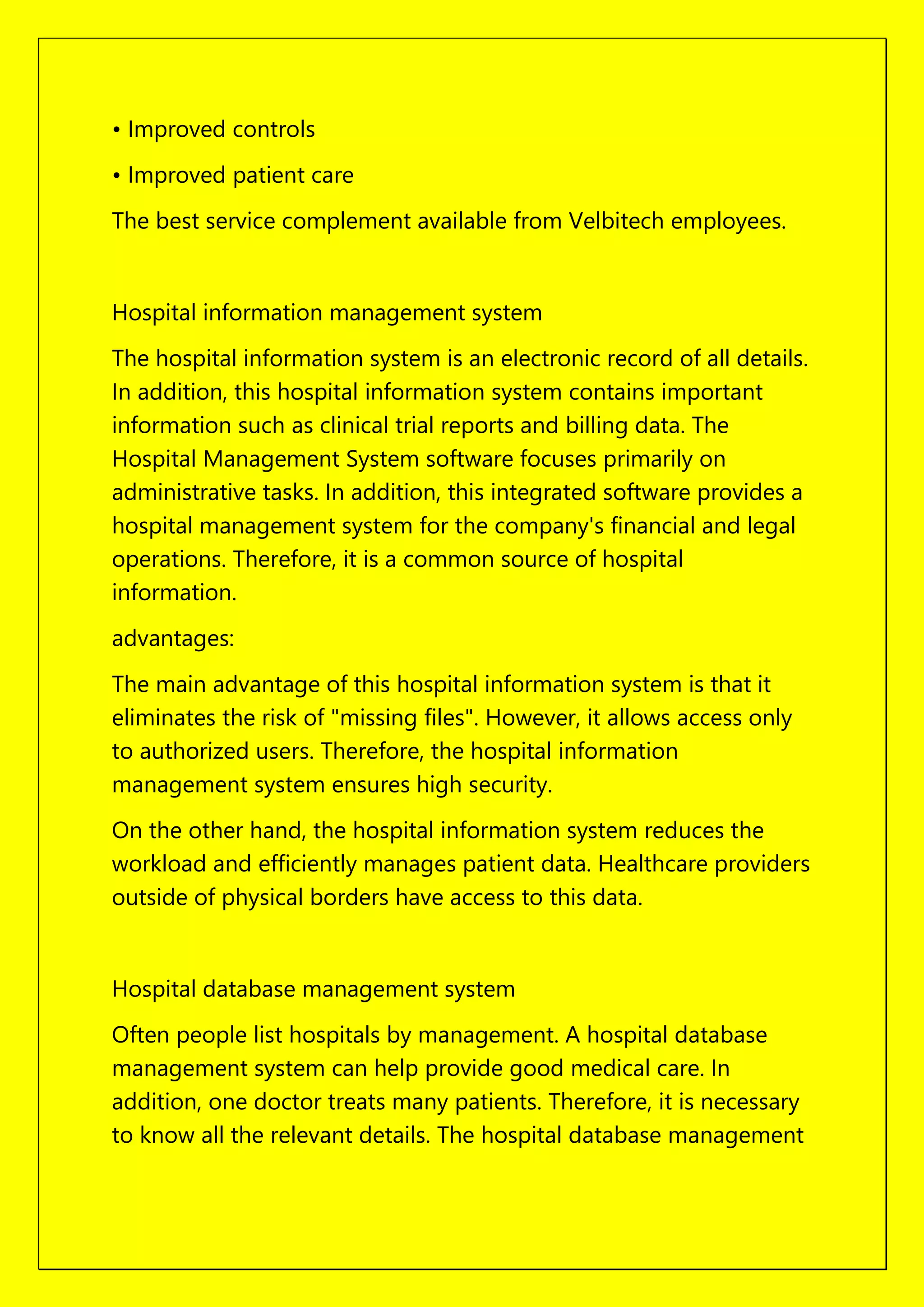 What is the hospital management system Features^J modules and ...