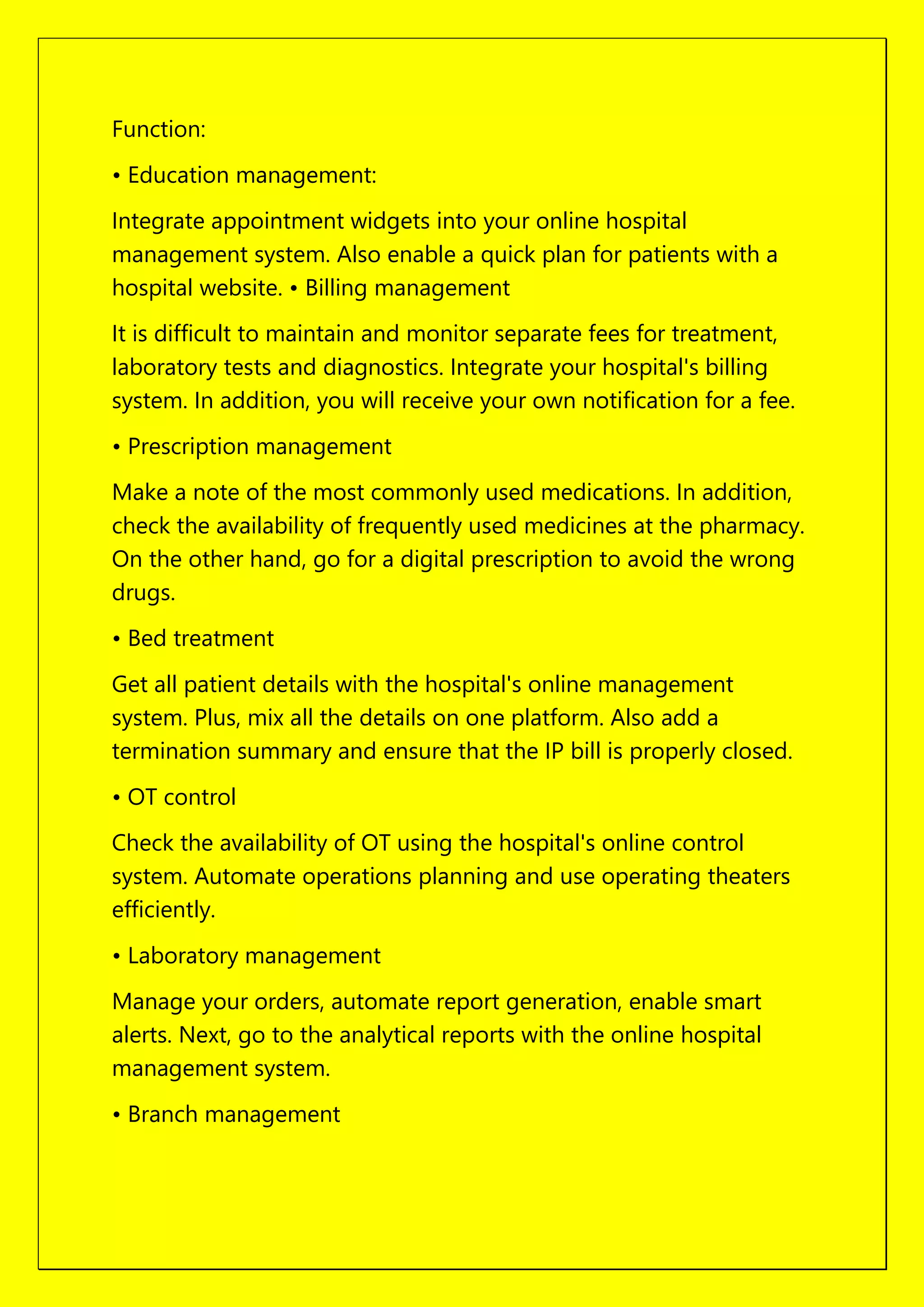 What is the hospital management system Features^J modules and ...