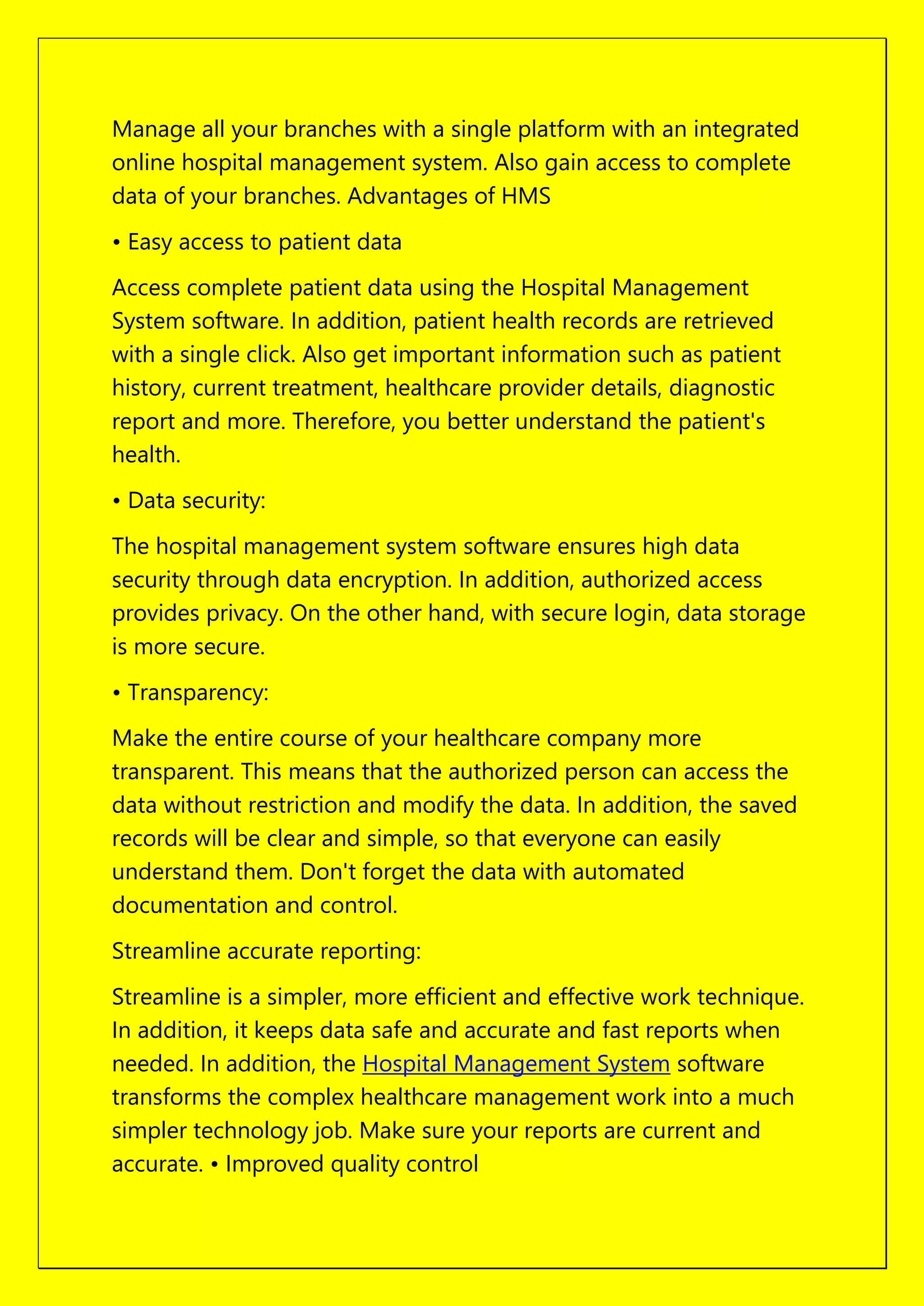 What is the hospital management system Features^J modules and ...