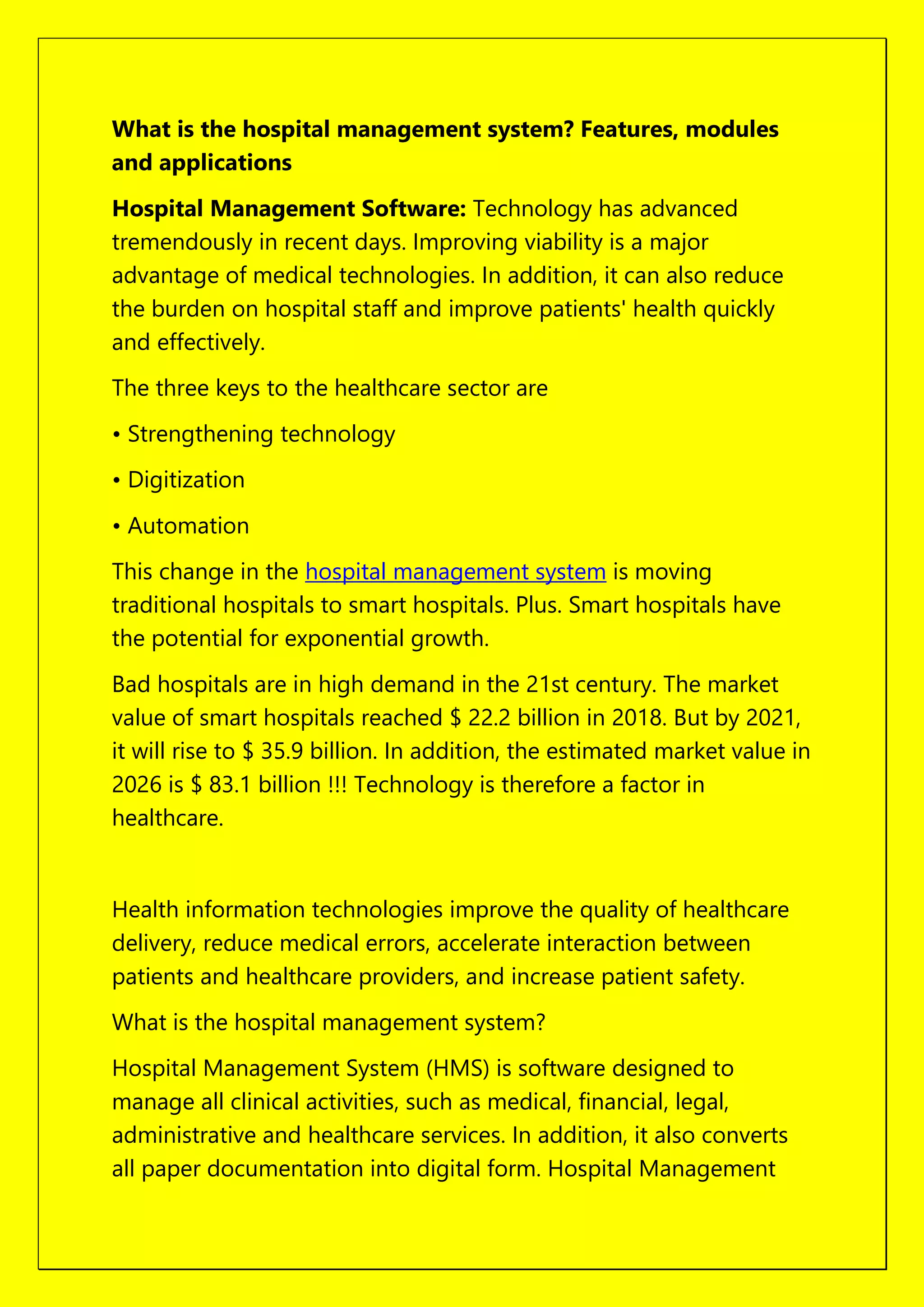 What is the hospital management system Features^J modules and ...