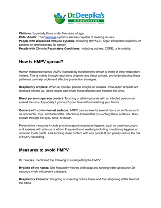 What is the Human Metapneumovirus [HMPV] with Dr. Deepika? | PDF