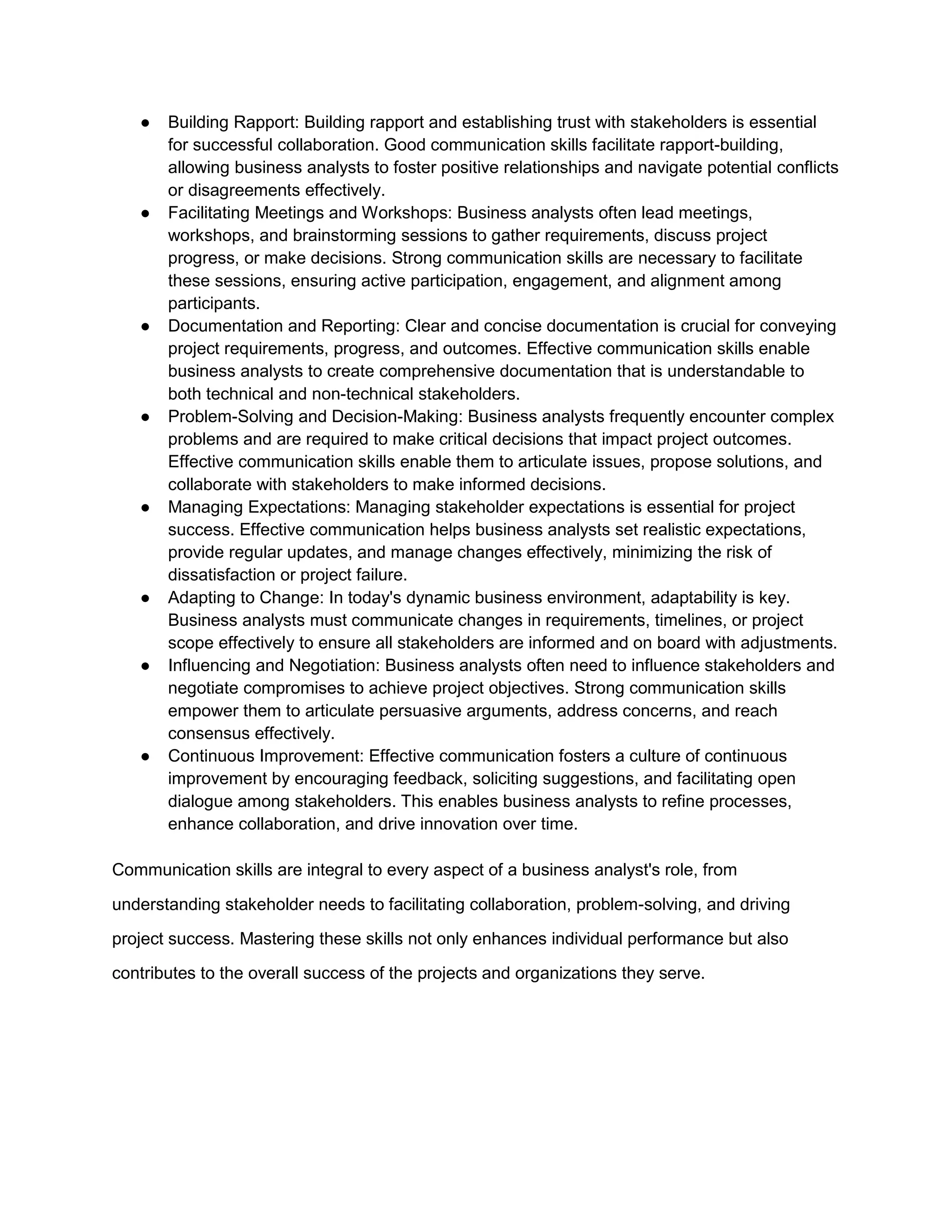 What is the importance of communication skills for a business analyst.docx