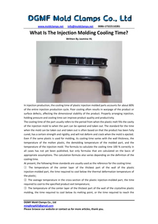 What is the injection molding cooling time -dgmf mold clamps co., ltd | PDF