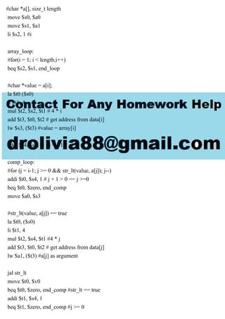 What is the Insertion Sort MIPS Assembly codeSolution.globl m.pdf