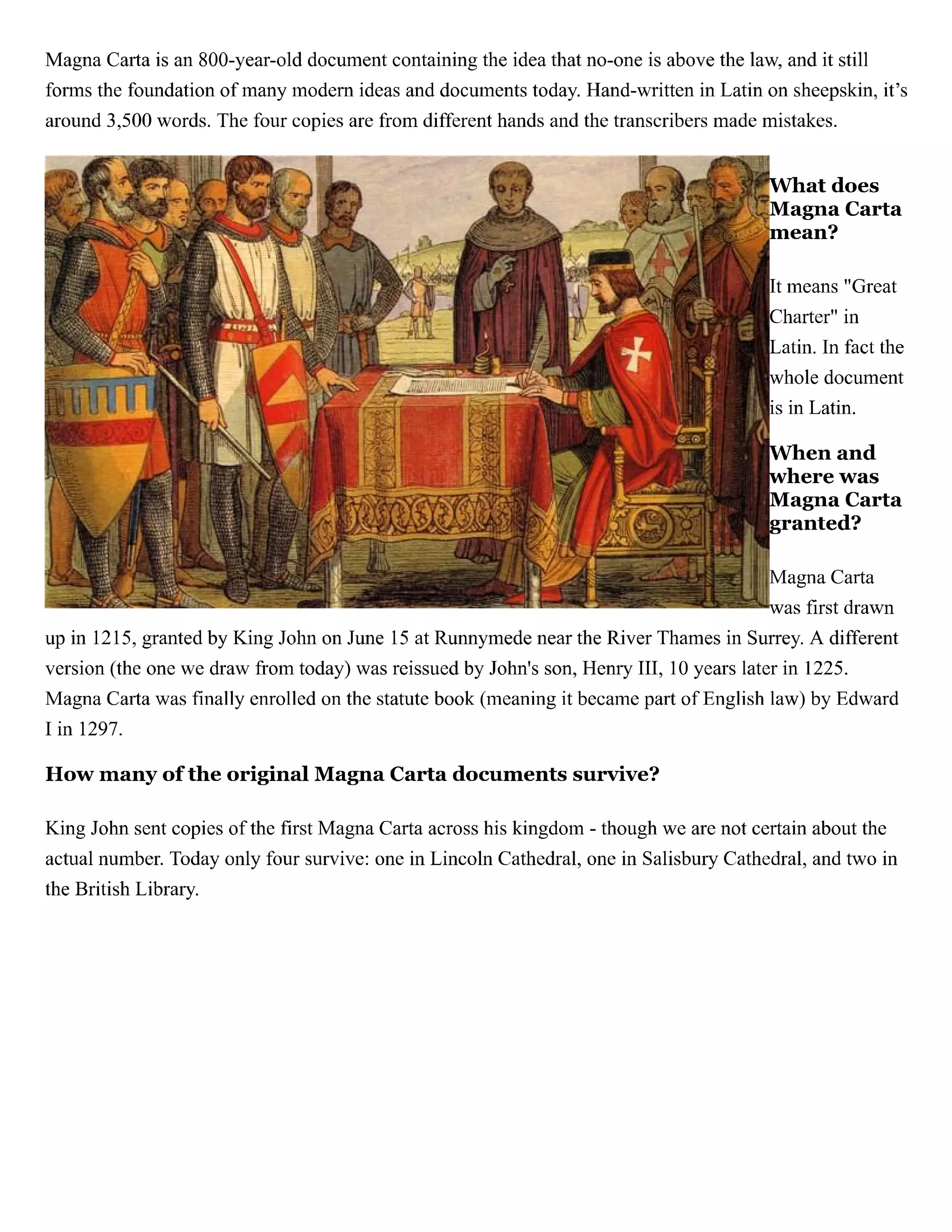 What is the magna carta and why there is a google doodle telegraph | PDF