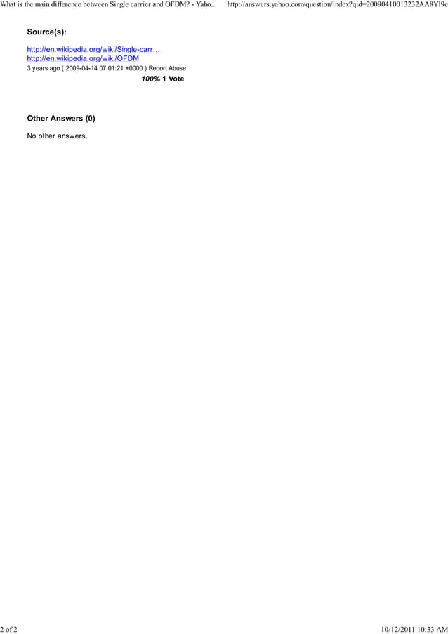What Is The Main Difference Between Single Carrier And Ofdm Yahoo Answers Pdf