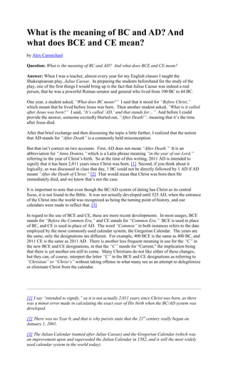 What is the meaning of bc and ad | DOCX | Christianity | Religion ...