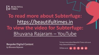What is the Meaning of Subterfuge? Examples and more | PDF
