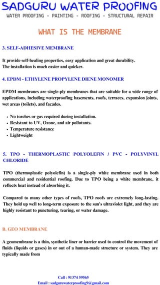 WHAT IS THE MEMBRANE- HOW IT HELP TO WATER PROOF | PDF