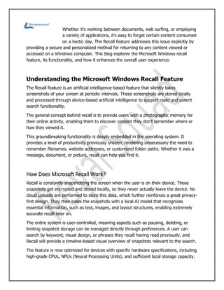 What is the Microsoft Windows Recall Feature and How Does it Work.pdf