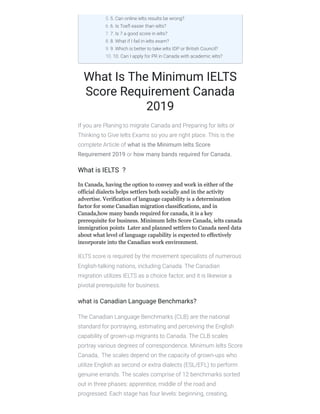 What is the minimum ielts score requirement 2019 | PDF